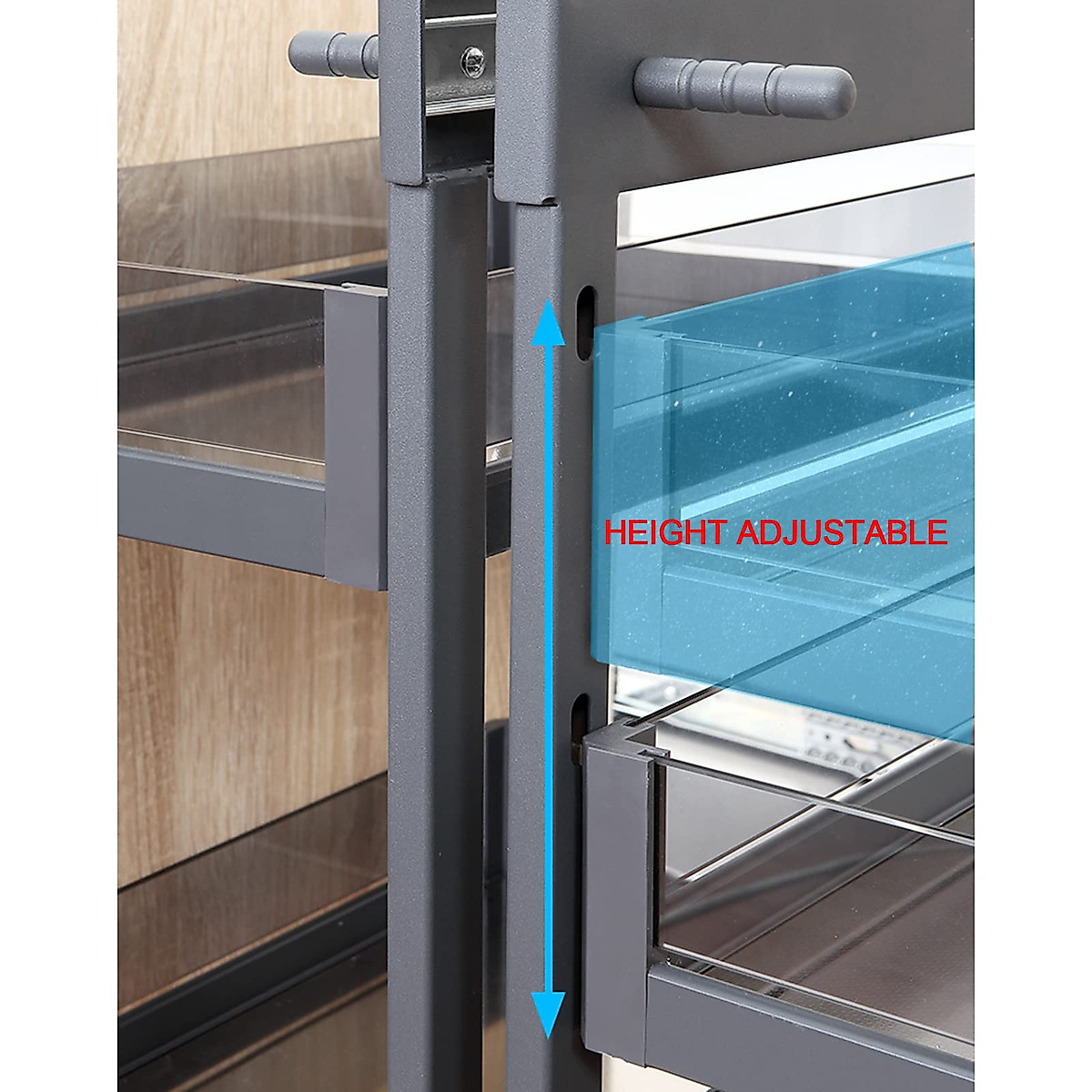 ZHIRCEKE Soft-Close Blind Corner Cabinet Pull Out Basket - 4 Shelf Slide Out Cabinet Organizer for Kitchen Blind Base Corner Cabinets,Open Left