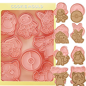 Orapink Cookie Cutter-8 Plastic Cookie Stamps-Cartoon Fun Cookie Mold，Children Super Mario Baking Set