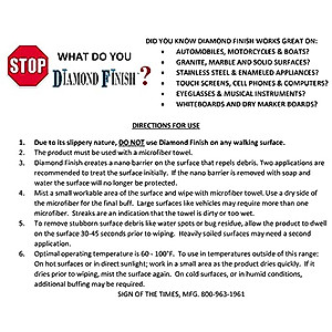 Diamond Finish 32oz Refill Multi Surface Nano Cleaner Polish Protector for Vehicles, Home, Boats; Removes Dead Bug-Residue, Tar, Bird Poop, Brake Dust, Tree Sap, Grease, Fingerprints - while it Shines