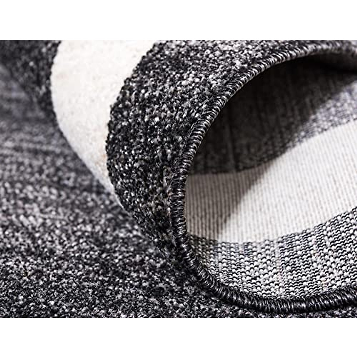 Unique Loom Del Mar Collection Area Rug - Maria (7' 10" Round, Black/ Ivory)