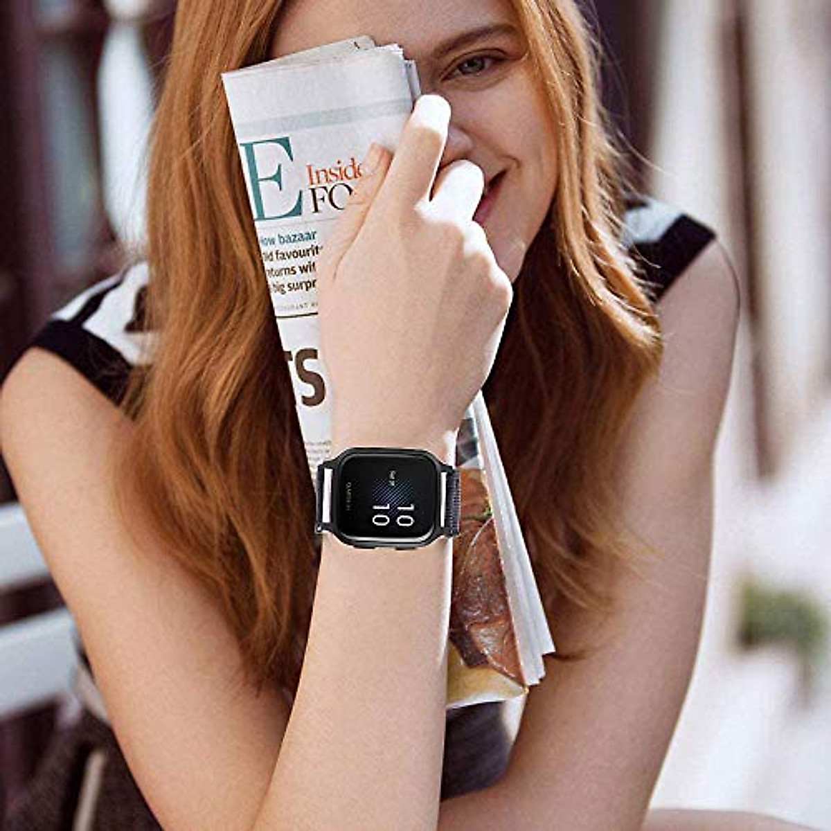 Compatible for Motast 1.69" Smartwatch Band, 20mm Watchband Stretch Nylon Adjustable Replacement Strap Compatible for Motast Smartwatch 1.69" / MuGo P36A Smartwatch / AGPTEK 1.69" Smartwatch / Rinsmola 1.69 Smartwatch (Black)