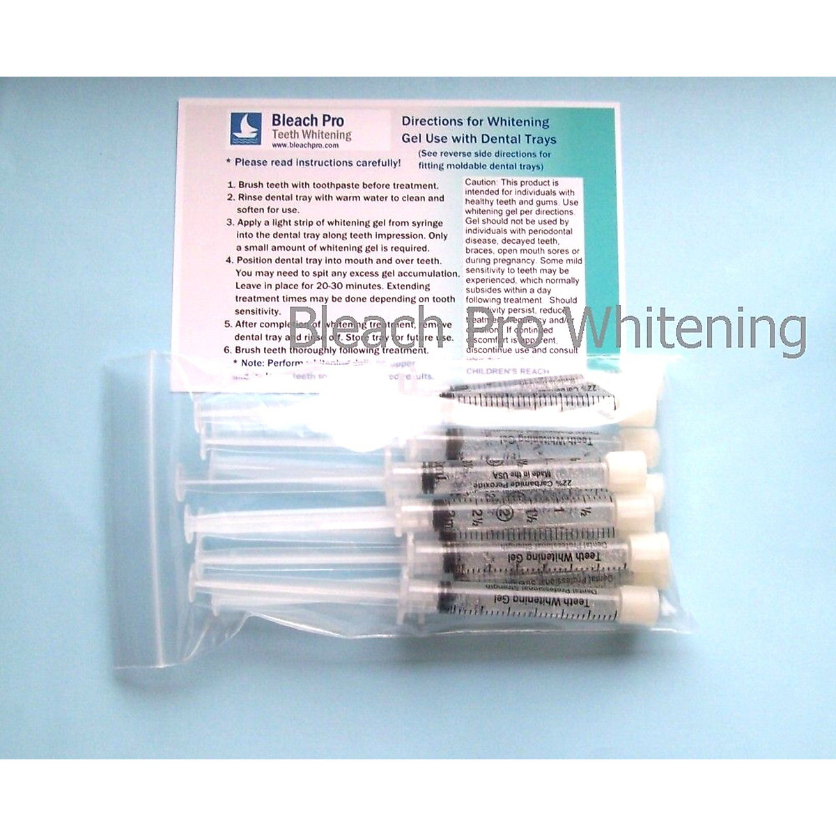 Teeth Whitening Gel Syringe Dispensers 22% Carbamide Peroxide, 10 Tooth Bleaching Gel 3ml Syringes