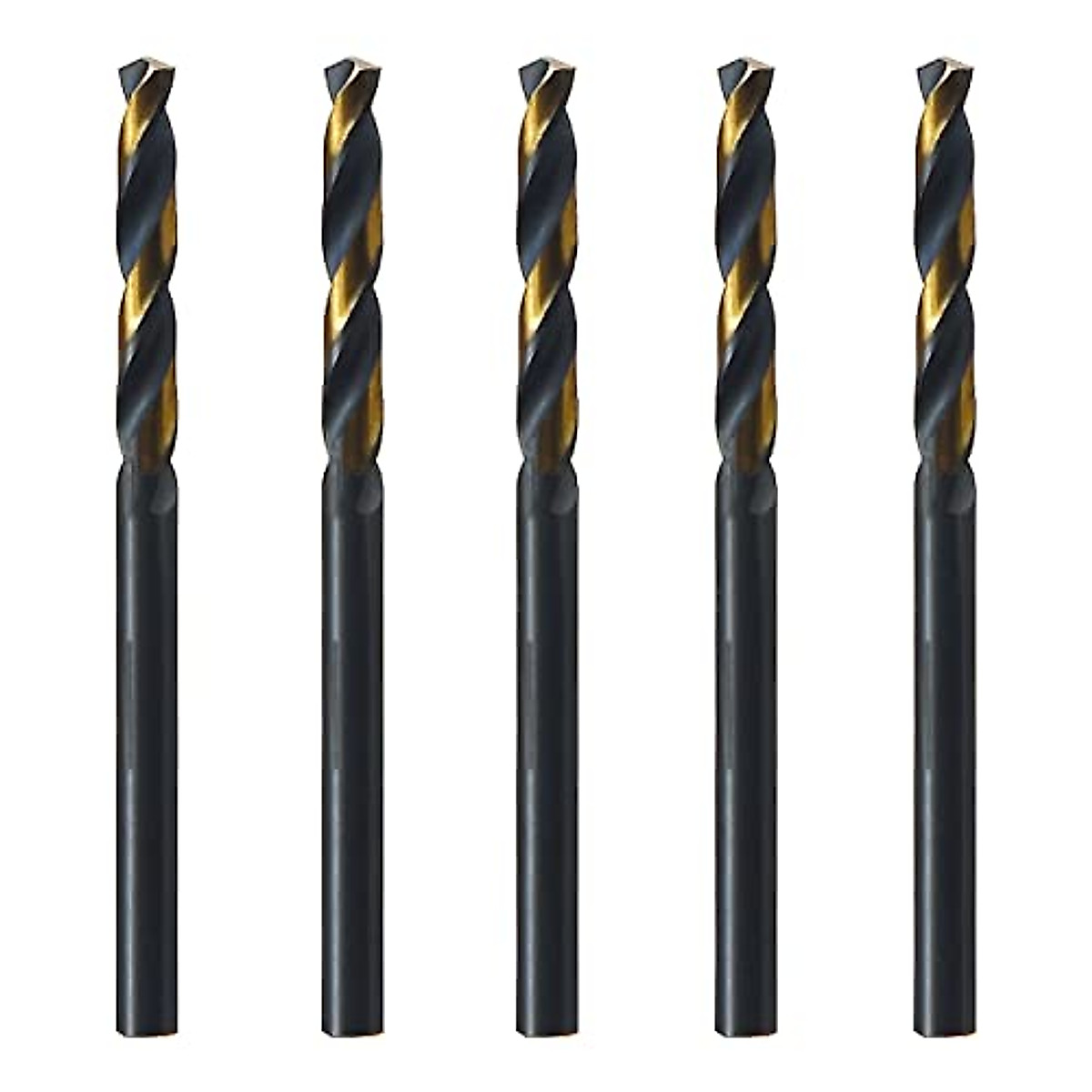 MAXTOOL 11/64" 5pcs Identical Screw Machine Drills HSS M2 Twist Stub Drill Bits Black & Bronze Fully Ground Straight Shank Short Drills; SMF02H10R11P5