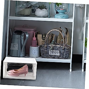 GARVALON 1PC Box shoe storage box shoe box shoe organizers shoe container closets plastic to go containers clear container Dampproof Shoes Storage Case storage bag sneakers pp plastic white