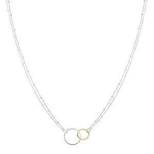 Silpada 'Pagosa' Circle Linking Station Necklace in Sterling Silver and 14K Yellow Gold Plating, 16" + 2"