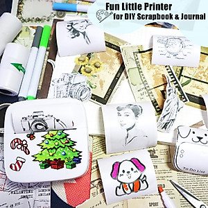 DOLEWA Sticker Printer, Mini Portable Sticker Maker Machine Thermal Pocket Printer, Inkless Note Printer, Bluetooth Label Printer for Study, Scrapbook, DIY Journal, Memo, Photos