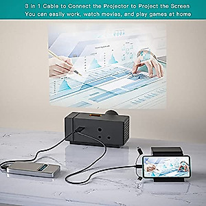 Tlsdosp Smartphone to HDMI Projection Cable, 1080P Phone to TV Mirroring Adapter Compatible with Smartphone/Tablet