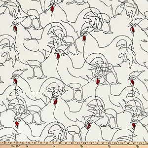 Alexander Henry Rooster Heavy Oxford Black, Fabric by the Yard