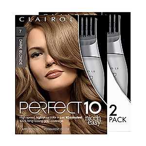 Clairol Nice'n Easy Perfect 10 Permanent Hair Dye, 7 Dark Blonde Hair Color, Pack of 2