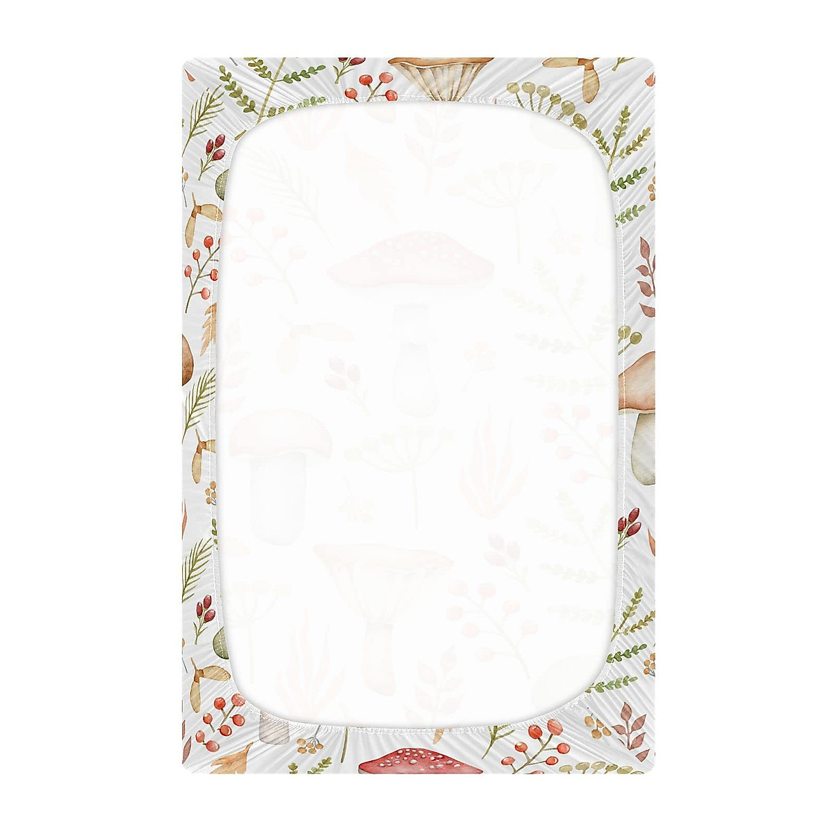 Kigai Mushroom Twig Fitted Crib Sheet for Girls and Boys, Soft Breathable for Standard Crib & Toddler Bed Mattress, 27 x 39 in