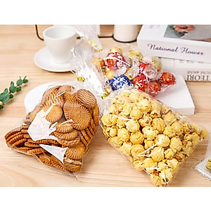 LOKIQNG Cellophane Bags Plastic Gift Bags Clear Cookie Bags Treat Bags with Twist Ties for Party Favor Bags(100PACK,6x10inch)