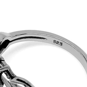 Silvershake 1.44ct. 8X6mm Oval Shape Mystic Fire Topaz 925 Sterling Silver Celtic Knot Solitaire Ring Size 8.5