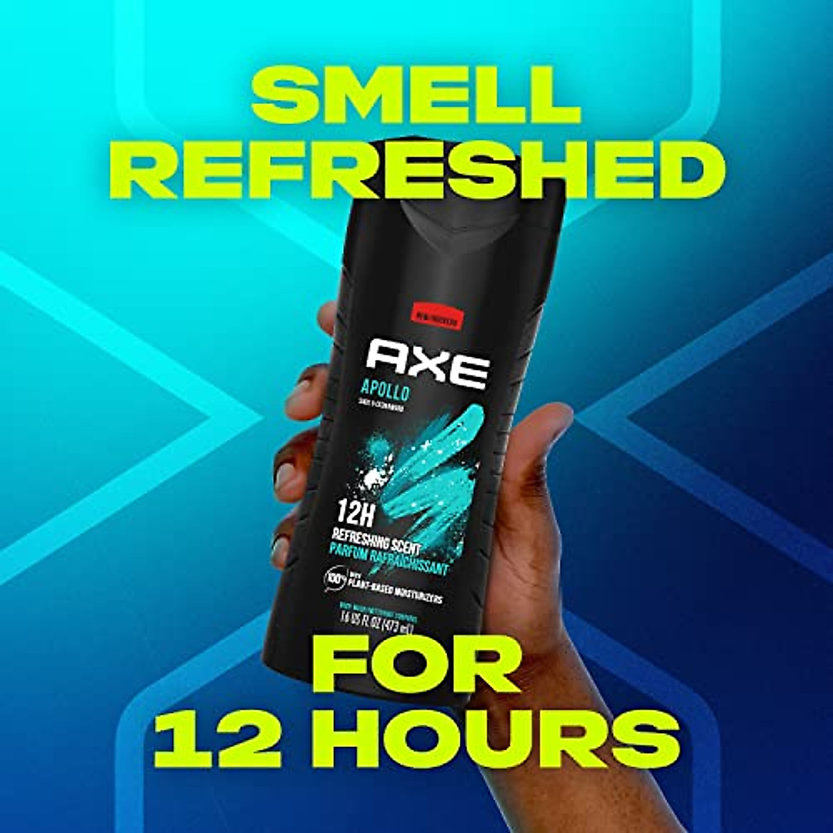 AXE Body Wash Apollo 4 Count for Long Lasting Freshness Sage & Cedarwood Men's Body Wash with Odor-Busting Prebiotics 16 oz