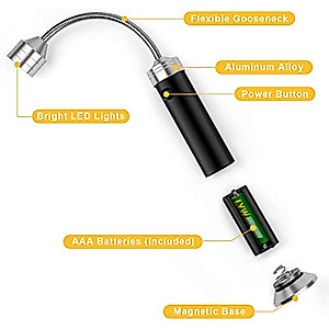 ZYXGY Barbecue Grill Light Magnetic Base Super-Bright LED BBQ Lights - 360° Flexible Gooseneck, Weather Resistant & Waterproofness with USB Charger and 6 AAA Batteries 2 Packs