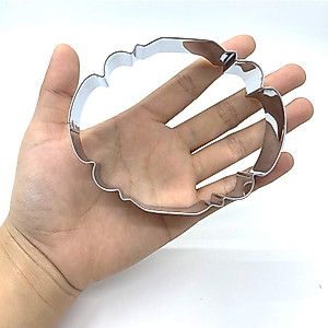 LILIAO Fancy Plaque Cookie Cutter Frame Sandwich Fondant Biscuit Cutter - 4 x 3.3 inches - Stainless Steel - by Janka