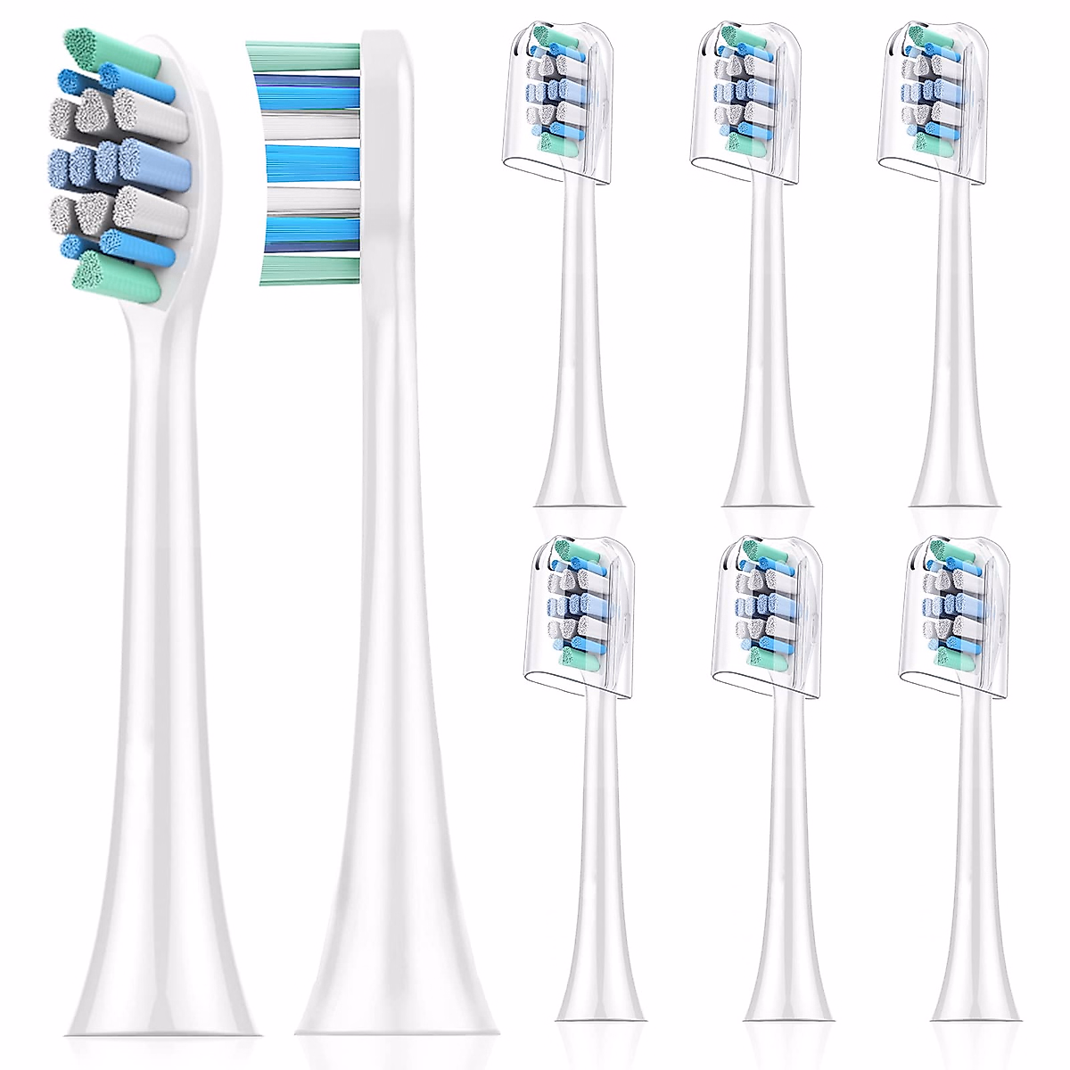 Replacement Toothbrush Heads for Philips Sonicare：8 Pack Soft Replacement Electric Brush Head Compatible with Phillips Sonicare Snap-on System
