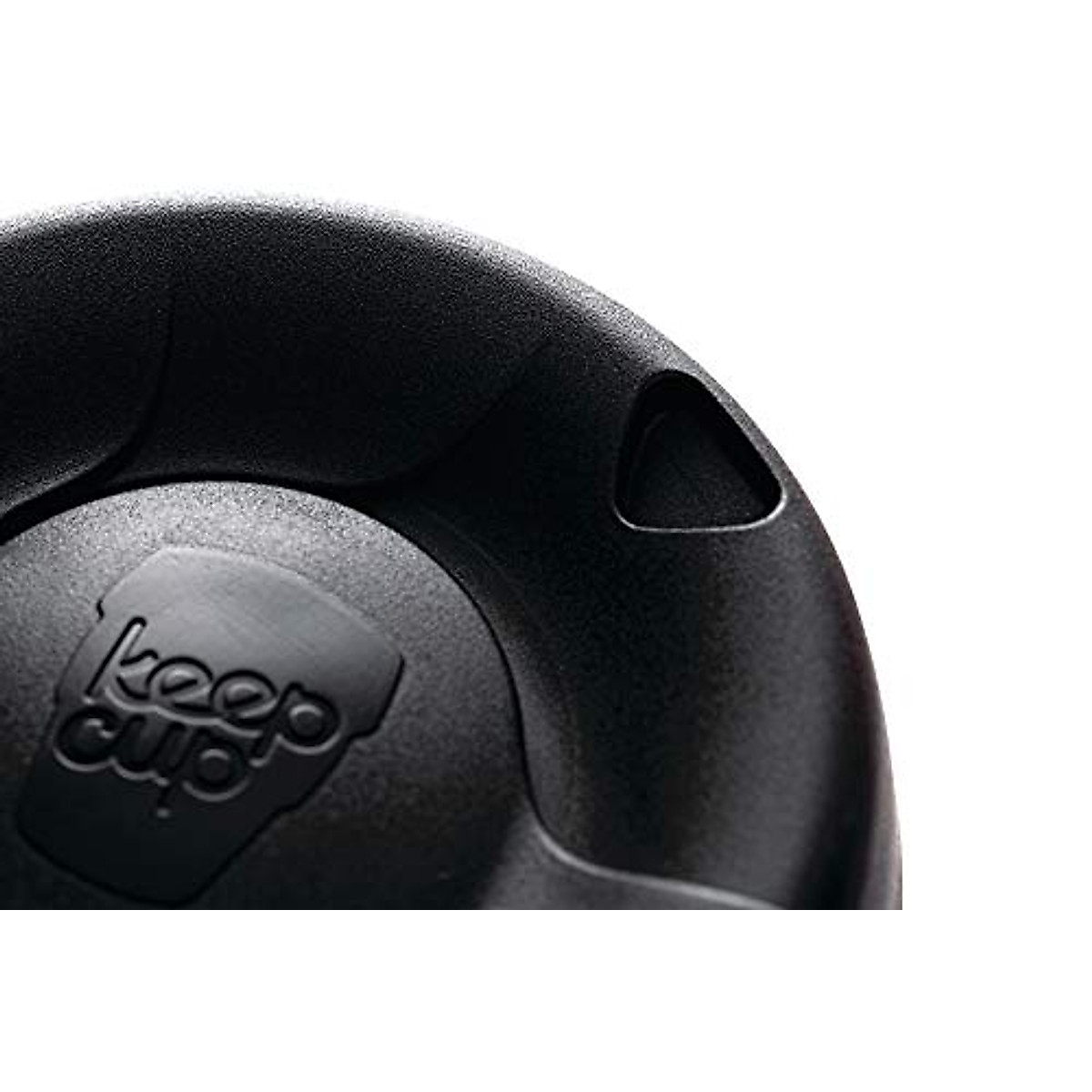 KeepCup 12oz Reusable Coffee Cup. Toughened Glass Cup & Non-Slip Silicone Band. 12-Ounce/Medium, Black