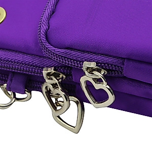 JUMISEE 3-Layers Crossbody Bag Cellphone Pouch Armband Wallet Nylon Smartphone Purse with Earphone Hole