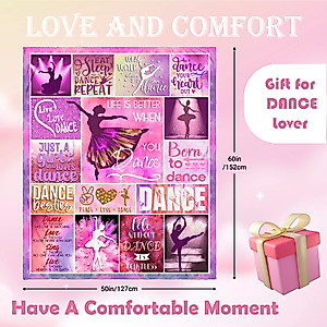 Basiole Dancer Gifts Blanket, Dance Gifts for Girls - Ballet Gifts - Dance Teacher/Dance Team Gifts, Dance Recital Gifts for Dancers, Ballet Dance Teacher Appreciation Gifts Throw Blankets 50"X60"