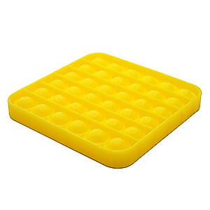 RadBizz Push Pop Bubble Fidget Sensory Toy - for Autism, Stress, Anxiety - Kids and Adults (Square Yellow)