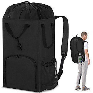 Laundry Bag Backpack Extra Large 110L, Stand up Laundry Hamper Basket for College Dorm Essentials, Collapsible & Extension Laundry Backpack Multi Pockets for Laundromat, Apartment, Travel, Black