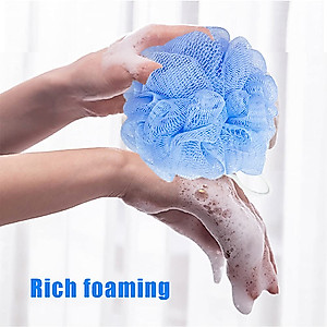 10 Pack Bath Loofah Sponges,Mesh Shower Pouf Balls,Exfoliating Scrubber for Kids Women Men Body Wash,Random Color
