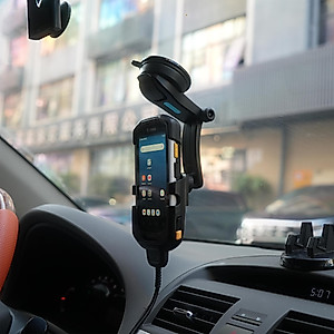 Car Mount Charger for Zebra Symbol TC77 TC70 TC72 TC75 TC70X TC75X Handheld Barcode Scanner - Vehicle Holder with 5V 2A Cigarette Lighter Charging Cable