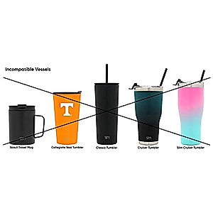 Simple Modern Tumbler Coffee Lid Replacement | Reusable Insulated Lid ONLY Fits Simple Modern, S|M Voyager | Flip Lid | Voyager Collection | Midnight Black