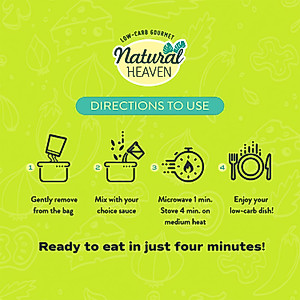 Natural Heaven Hearts of Palm Pasta, Angel Hair Noodles - Low Carb Pasta, Gluten-Free, Paleo, Keto Pasta Noodles, Plant-Based Healthy Food, 9 Oz