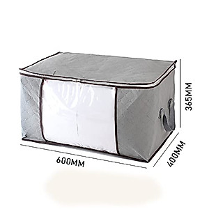 Dingq Clothing Storage Bag, Package Foldable Quilt Blanket Wardrobe Organizer, Large Capacity Travel Shoe Clothes Toys Pouch Accessories, Grey, 23.62 x 15.75 14.37 (in)