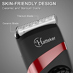 HATTEKER Hair Clippers for Men Cordless Hair Trimmer Professional Men's Beard Trimmer Waterproof Hair Cutting Kit with Fine Adjustment Wet/Dry