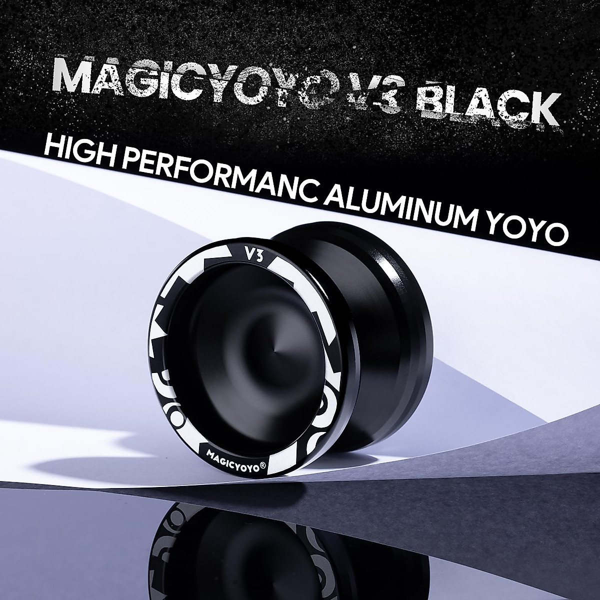 MAGICYOYO V3 Professional Responsive Yoyo for Kids 8-12 and Adults, Dual Function with 12 Strings, KK Bearing, Bearing Puller, Axle, Case - Black