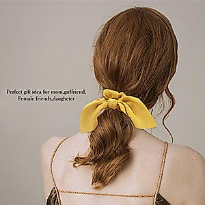 Jaciya Satin Silk Scrunchies for Women Hair Scrunchies for Women's Hair Bow Scrunchie Holder Hair Ties for Girls Pony Tails Hair Ties for Thick Hair No Damage