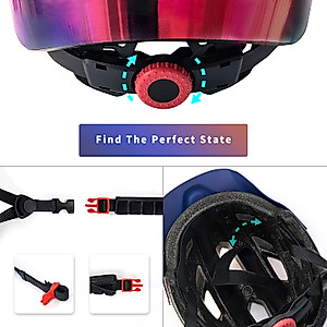 OnBros Kids Bike Helmet - Bike Helmet for 5-14 Boys or Girls with Visor, Children Bicycle Helmet for Skateboard Mountain Scooter Road Cycling, Lightweight and Adjustable 50-57CM