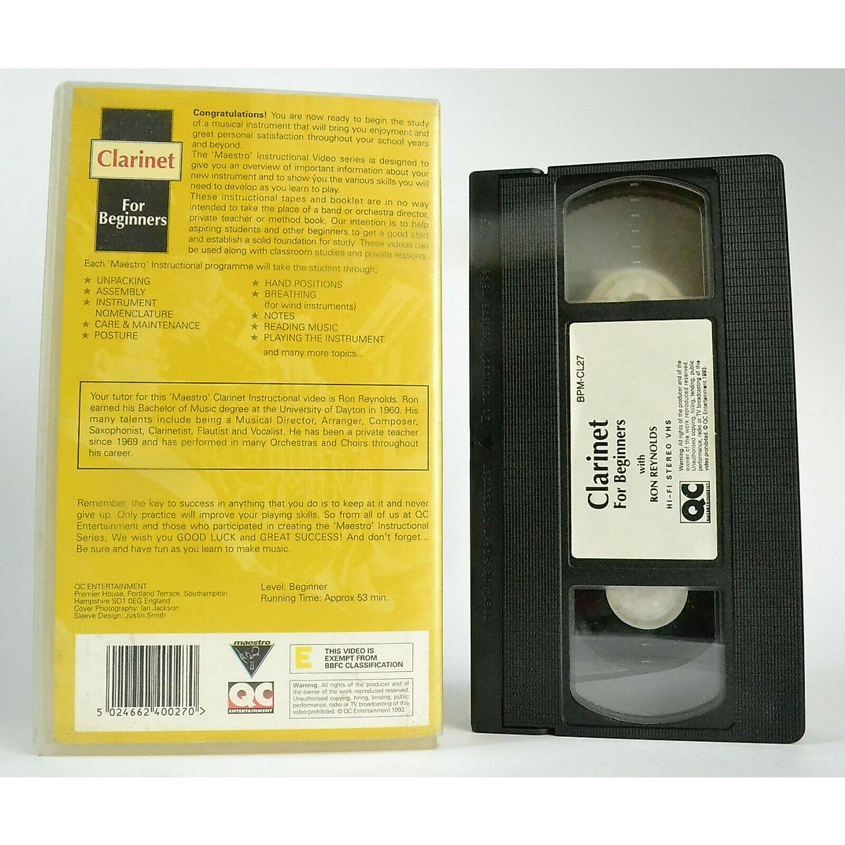 Clarinet For Beginners [Ron Reynolds]: Educational - Music Lessons - Pal VHS