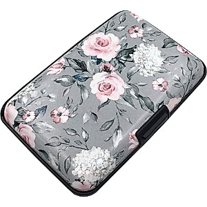 BFL RFID Credit Card Holder for Women or Men, Theft Proof Credit Card Holder, Slim Design Fits in Pocket (Plum blossom)
