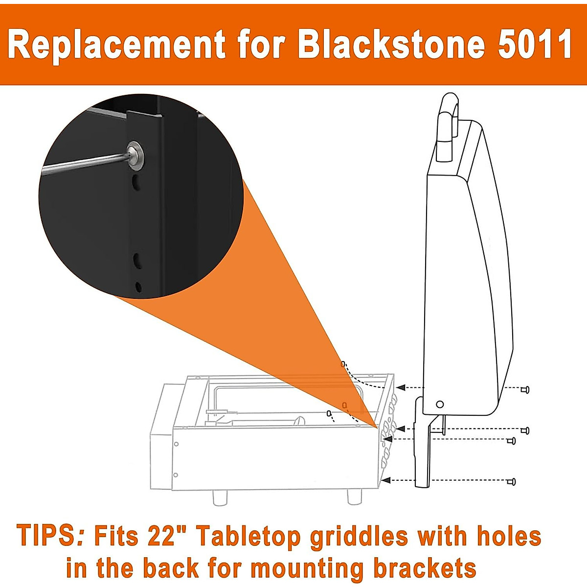 Hard Cover Hood with Temperature Gauge for Blackstone 22 inch Table Top Griddle, 5011 Griddle Hood for Blackstone 22" Grill, Red