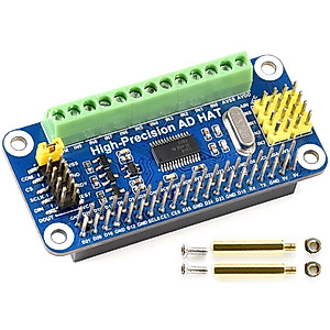 Bicool High-Precision AD HAT for Raspberry Pi 4B/3B+/3B/2B/Zero/Zero W/Zero WH and Jetson Nano, ADS1263 10-Channel 32-Bit ADC