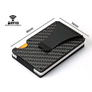 HARONAR Metal Money Clip Wallet, Carbon Fiber Wallet, RFID Blocking Metal Card Holder for Men Slim Aluminum Holder Pocket Cash Credit Card Holder