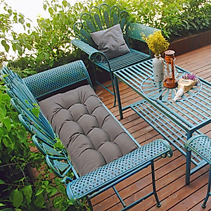 Waterproof Outdoor Bench Cushion, 51"x20", Swing Cushion Patio Furniture Cushions 3 Seater, for Garden Patio Furniture Lounger Bench (Dark Grey)