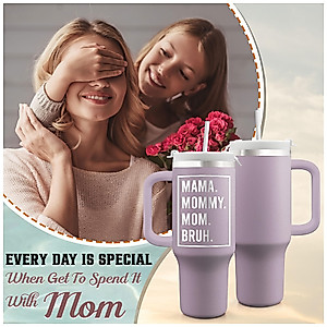 Pandzee Gifts For Mom - Birthday Christmas Gift for Mom Mama Wife Her Grandma Sister - Mothers Day Gift From Daughter Son Husband - 40oz Tumbler With Handle & Straw Lid - Travel Mug Holder Friendly