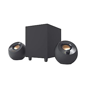 Creative Pebble Plus 2.1 USB-Powered Desktop Speakers with Down-Firing Subwoofer and Far-Field Drivers, Up to 8W RMS Total Power for PCs and Laptops (Black) (Renewed)