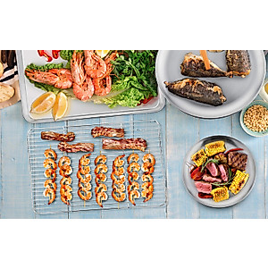 TeamFar Baking Rack, Cooling Roasting Rack Stainless Steel for Baking Sheet Oven Pan, Healthy & Rust Free, Oven & Dishwasher Safe - Set of 3 (15.2’’×11.1’’)