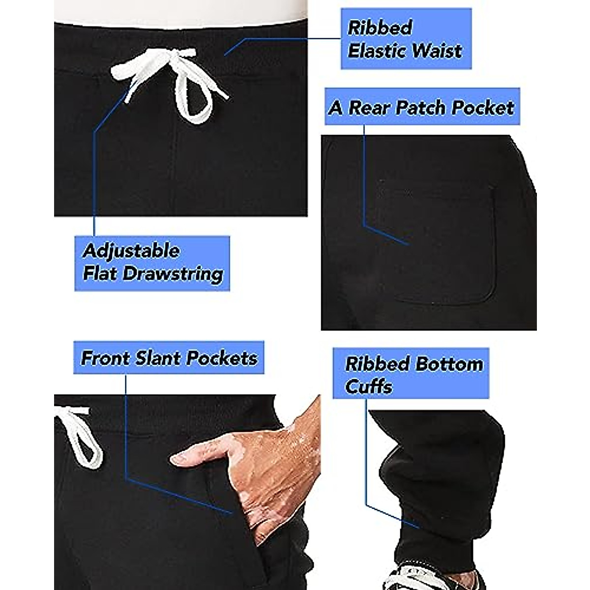 Southpole Men's Basic Active Fleece Jogger Pants-Regular and Big & Tall Sizes, HCH, M