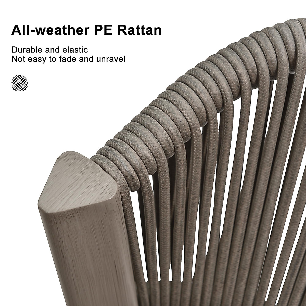 PURPLE LEAF Set of 2 Bar Stools Outdoor Barstools with Footrest Farmhouse Metal Bar Height Stools for Indoor Wicker Gray Bar Chairs