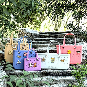 BOGGBeans Pig Charm for Bogg Bag, Simply Southern Totes, and Similar Styles. Acrylic 3" Animal Charm Accessories for Beach Totes