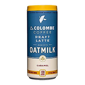 La Colombe Oatmilk Coffee - Draft Latte, Coffee Caramel, 9 Fl Oz (Pack of 12)