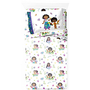 Jay Franco Disney Encanto Sister Magic Twin Sheet Set - 3 Piece Set Super Soft and Cozy Kid’s Bedding - Fade Resistant Microfiber Sheets (Official Disney Product)