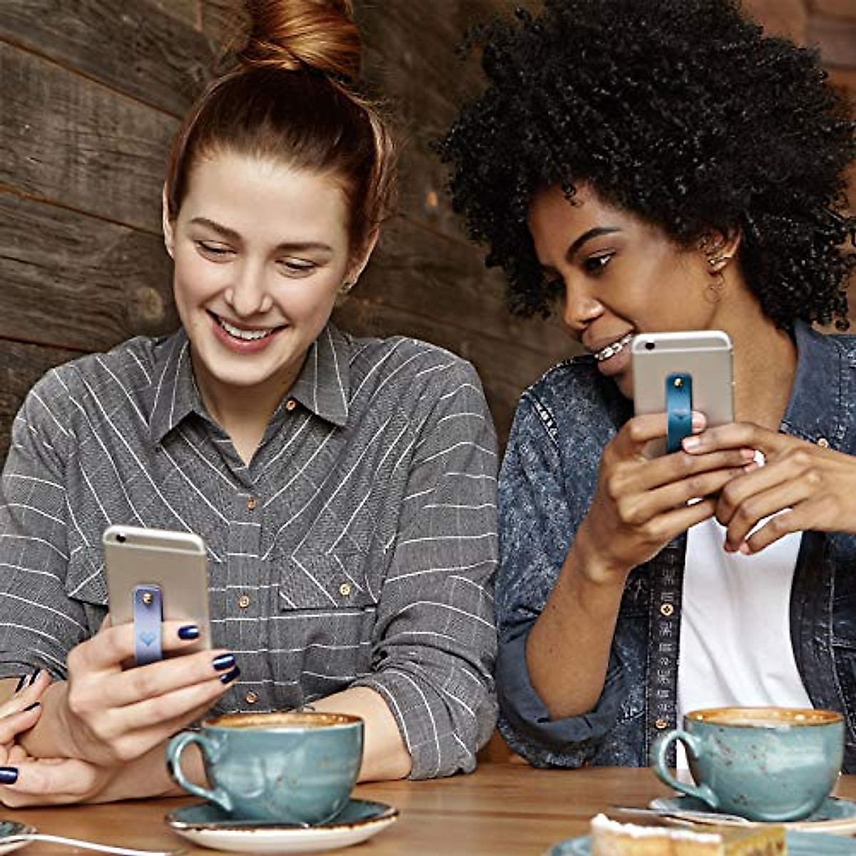 6 Pieces Phone Finger Grip Portable Telescopic Finger Strap Bracket Silicone Mobile Phone Ring Stand Phone Grip Finger Strap for Most Mobile Phones (Orange, Blue, Purple, Black, White, Gray)