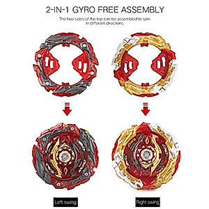 Desamvap Bey Battling Tops Burst Sparking SuperKing B-172 World Spriggan U' 2B with String Launcher Battle Game Set Left Right Spin Gyro Toys Gift for Kids Children Boys